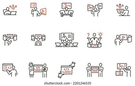 Vector Set Linear Icons Related Engineering Stock Vector Royalty Free Shutterstock