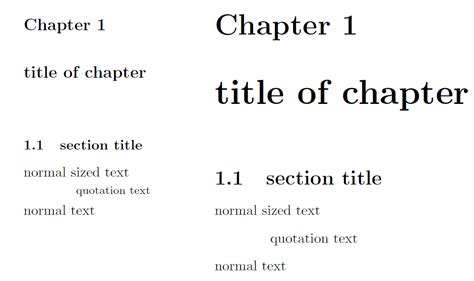 Fontsize Modifying Font Size In Quotation And Chapter Headings Tex