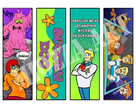 Scooby Doo Printable Pdf Bookmarks Set Digital Download Etsy