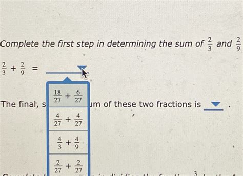 Solved Complete The First Step In Determining The Sum Of 23