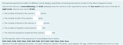 Solved This Exercise Examines The Effect Of Different Cache Chegg Com