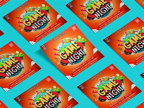 Game Night Party Flyer Social Media Party Announcement Editable Game