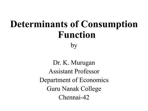 Determinants Of Consumption Function PPTX