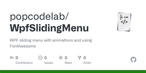 GitHub Popcodelab WpfSlidingMenu WPF Sliding Menu With Animations And Using FontAwesome