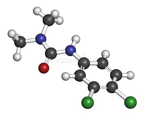 Diuron Dcmu Herbicide Molecule 3d Rendering Atoms Are Represented As Spheres With Conventional