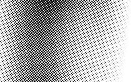 Diagonal Halftone Pattern With Black Dots Creating A Gradient Effect On A White Background