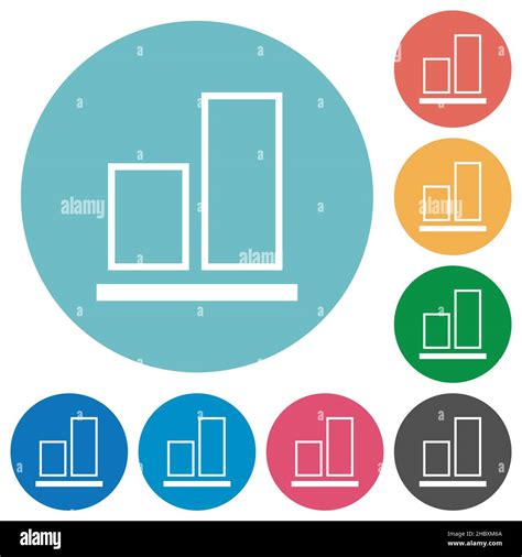 Align To Bottom Outline Flat White Icons On Round Color Backgrounds Stock Vector Image And Art Alamy