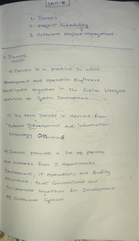 Oose Unit 5 Oose Notes Unit 5 1 Devops 2 Project Scheduling 3 Software Project Management