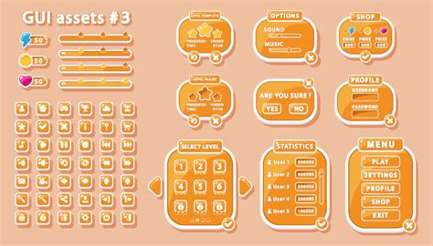 Red GUI Set 3 GameDev Market