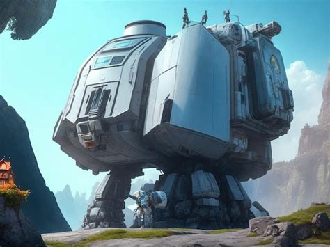 Premium Ai Image A Fantasy Space Robot A Backpack In The Shape