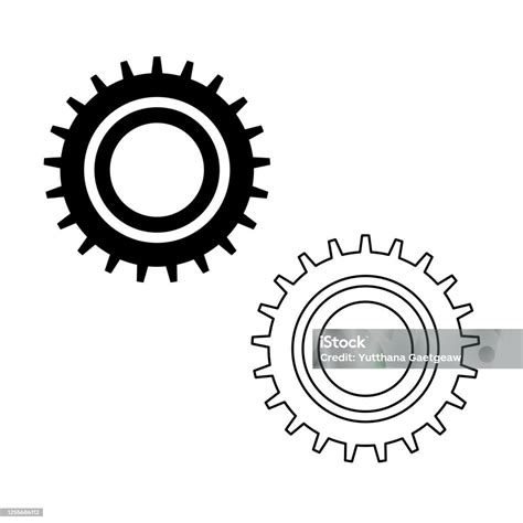 투명 한 배경에 격리 플랫 Stylecog 휠기어에 기어 벡터 아이콘벡터 일러스트 Eps 개발에 대한 스톡 벡터 아트 및 기타 이미지 Istock