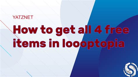 How To Get All 4 Free Items In Loooptopia Youtube
