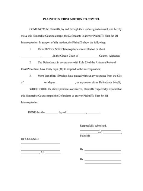 Plaintiffs Response To Motion To Compel A Discovery Response Form