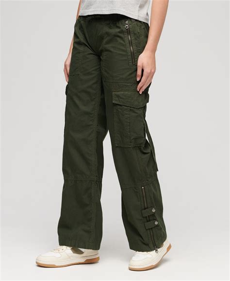 Femme Pantalon Cargo Large Taille Basse Vert Olive Surplus Goods Superdry Be Fr