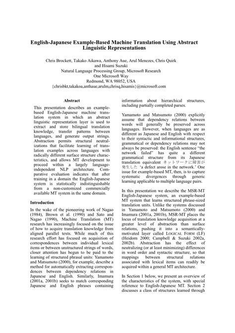 pdf english japanese example based machine translation using abstract