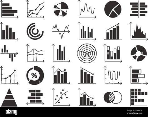 Stencil Graph And Chart Icons Data Analysis Diagram Business Report