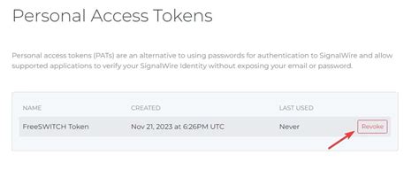 How To Create A Signalwire Personal Access Token Freeswitch Documentation
