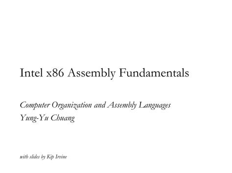 Ppt X86 Assembly Language Fundamentals Intel Ia 32 Instructions