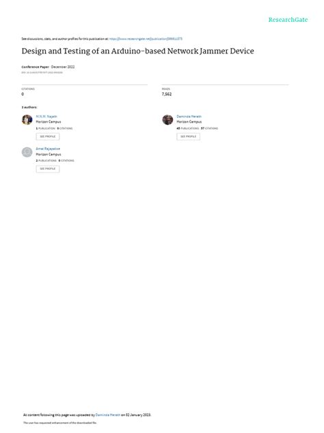 Design And Testing Of An Arduino Based Network Jammer Device Pdf Radio Transmission Medium