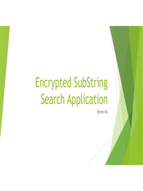 Encrypted Substring Search Application Pdf