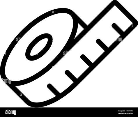 Measuring Tape Roll Icon Vector Outline Illustration Stock Vector Image