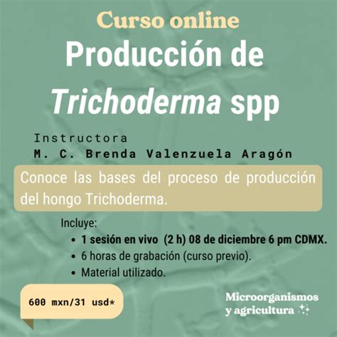 Curso Producción De Trichoderma Spp” Microorganismos Y Agricultura