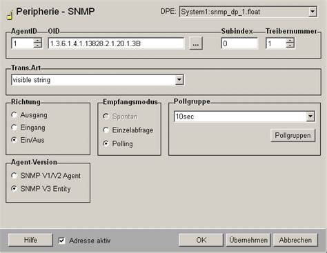 Definition Der Peripherieadressen Des Snmp Treibers