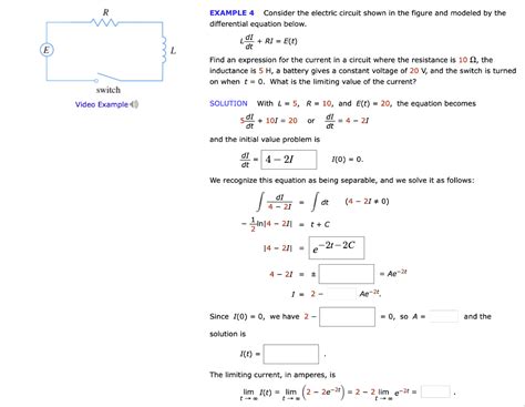 Solved R EXAMPLE Consider The Electric Circuit Shown In Chegg