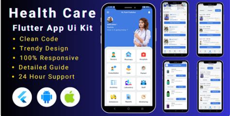 Healthcare Flutter Ui Kit Medical App Template Flutter Ui Kit Buy Apps Themes Ui
