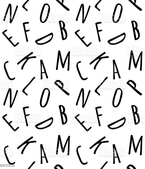 손으로 그린 스케치 낙서 숫자와 문자의 벡터 원활한 패턴 경사로 표지판에 대한 스톡 벡터 아트 및 기타 이미지 경사로 표지판 공단 공부 Istock