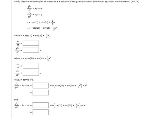 solved verify that the indicated pair of functions is a