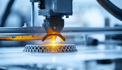 Industrial 3d Printer Creating A Prototype Object With Precision Laser