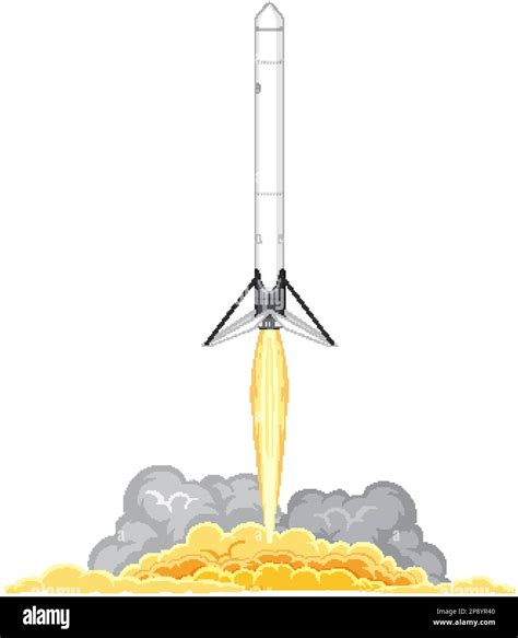 Rocket Launching Into Space Concept Illustration Stock Vector Image And Art Alamy