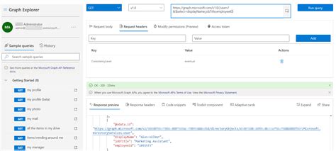 python how to retrieve employee id from azure ad using django