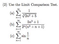Solved Use The Limit Comparison Test Chegg