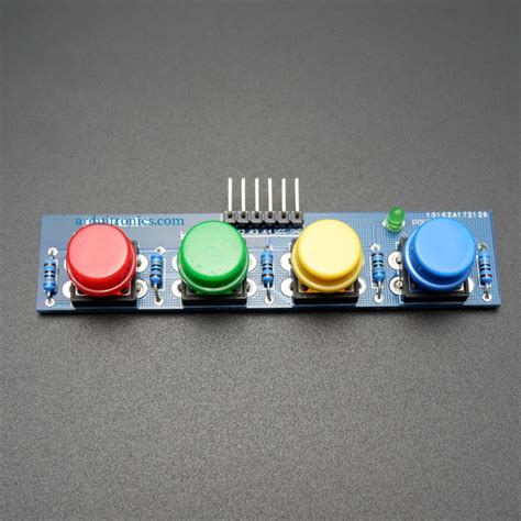 โมดูลสวิตช์กดติดปล่อยดับ 4 ปุ่ม 4 สี สำหรับ Arduino Arduino Raspberry Pi Nodemcu Iot