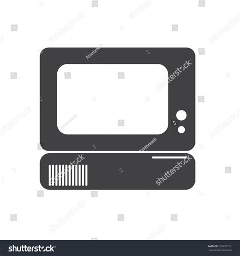 Retro Computer Icon Vector Stock Vector Royalty Free 555828751