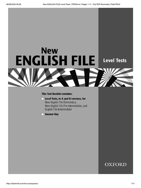 Placement Test Elementary To Intermediate Pdf Computer File Formats