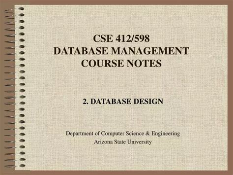 Ppt Cse 412598 Database Management Course Notes Powerpoint