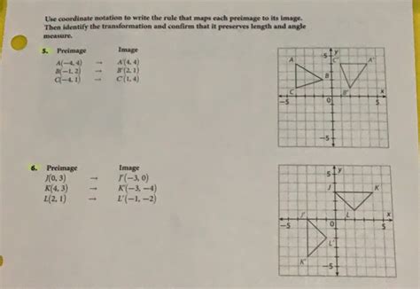 Solved Use Coordinate Notation To Write The Rule That Maps Each