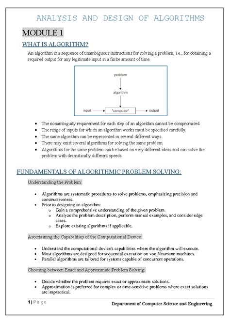 Module 1 Introduction To Algorithms Analysis And Design Techniques
