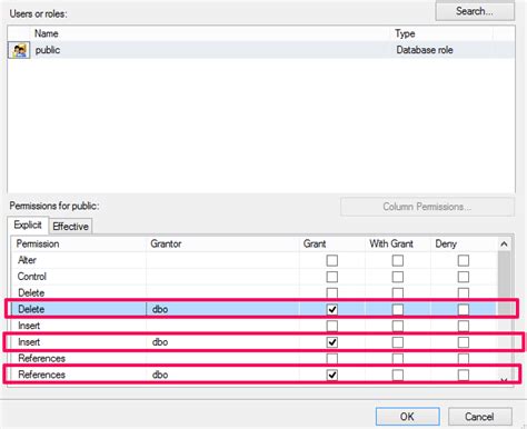 sql server remove permission from public stack overflow