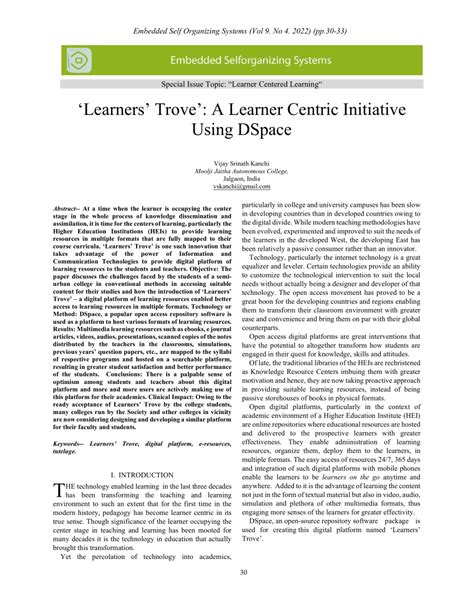 Pdf ‘learners Trove A Learner Centric Initiative Using Dspace