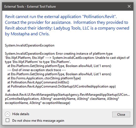 Conflict With ClimateStudio Revit Cannot Run The External Application Pollination Revit