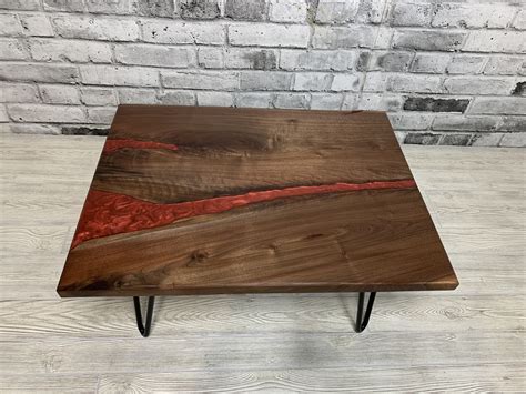 Live Edge Walnut Epoxy Coffee Table Etsy