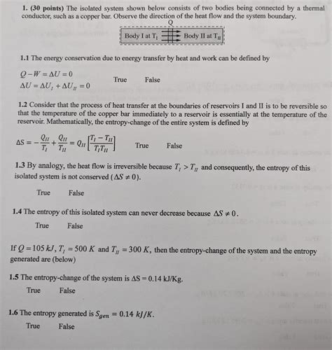Solved Points The Isolated System Shown Below Chegg