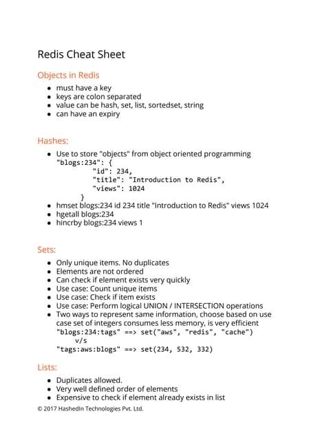 Redis Cheat Sheet Pdf