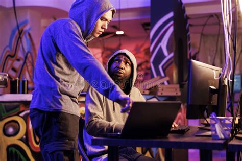 Hackers Programming Illegal Malware Stock Photo Image Of Phishing