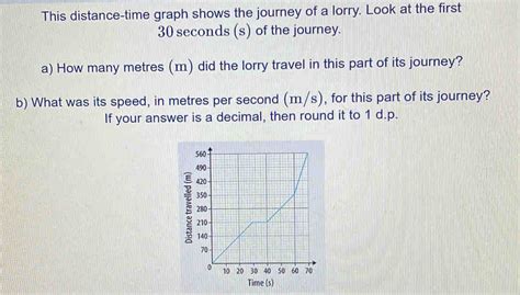Solved This Distance Time Graph Shows The Journey Of A Lorry Look At The First 30 Seconds S