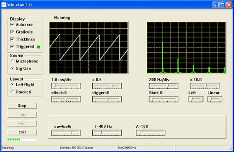 A Sawtooth Waveform Generated By The Internal Synthesizer And Its Download Scientific Diagram